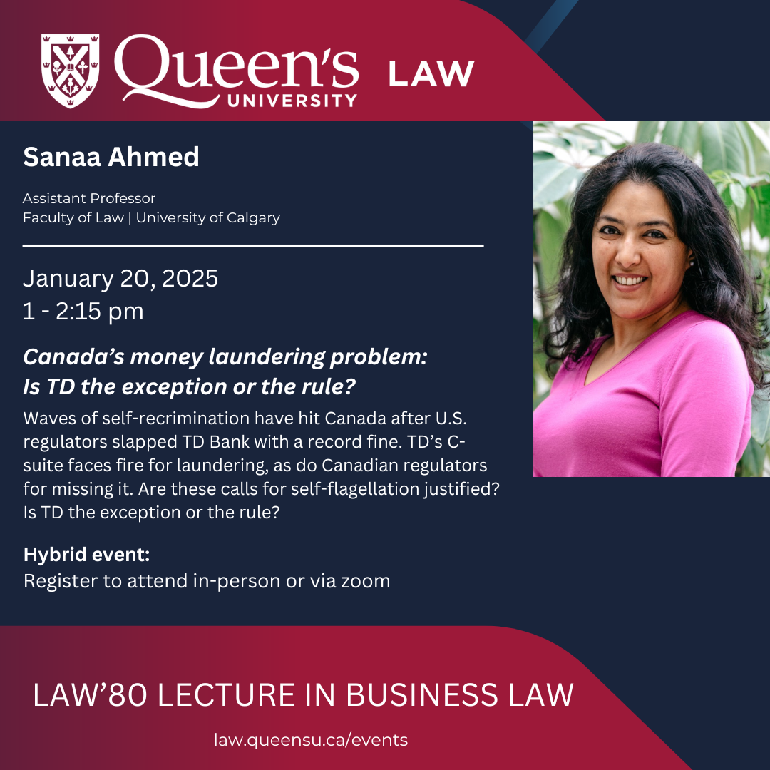 Law'80 Visiting Lecture with Sanaa Ahmed | Queen's Law